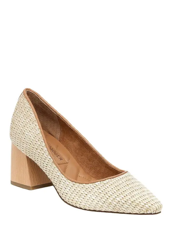 KELSI DAGGER BROOKLYN Woven Raffia Pumps - Natural