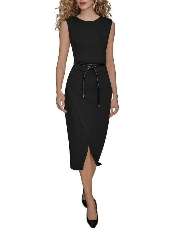 Donna Karan New York Sleeveless Sheath Midi Dress - Black