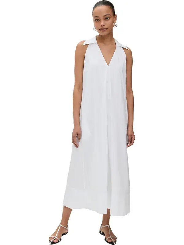SIMONMILLER Nava Poplin Midi Dress - Macadamia