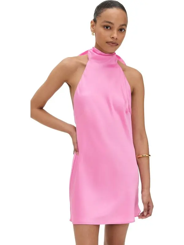 Show Me Your Mumu Lisa Mini Dress - Pink Luxe Satin