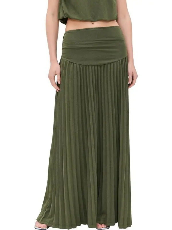 Lioness Field Of Dreams Maxi Skirt - Olive