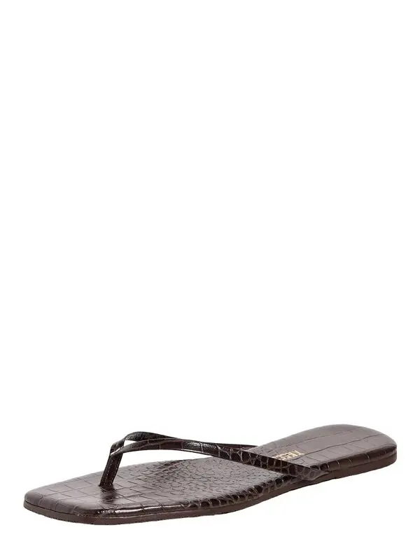 Tkees Square Toe Lily Flip Flops - Carob Croc