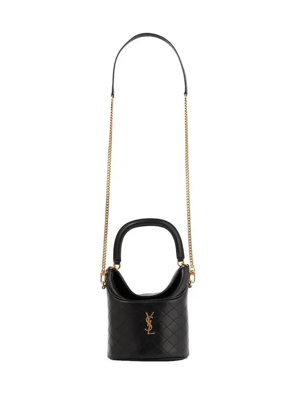Saint Laurent Gaby Leather Bucket Bag - Black