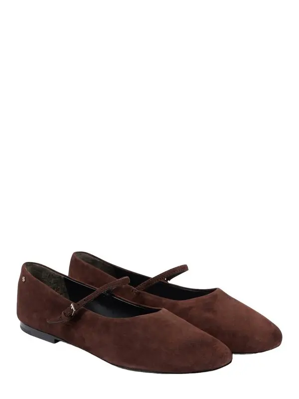 Tory Burch Suede Mary Jane Flats - Brown