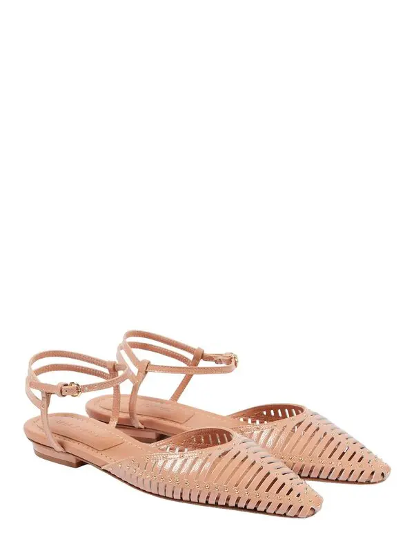 Ulla Johnson Violette Leather Flats - Beige