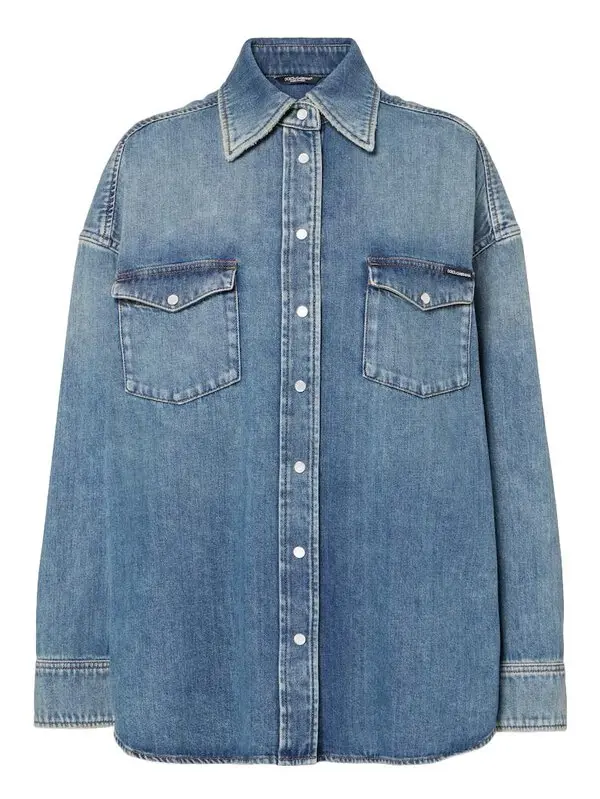 Dolce & Gabbana Cotton Denim Shirt - Blue
