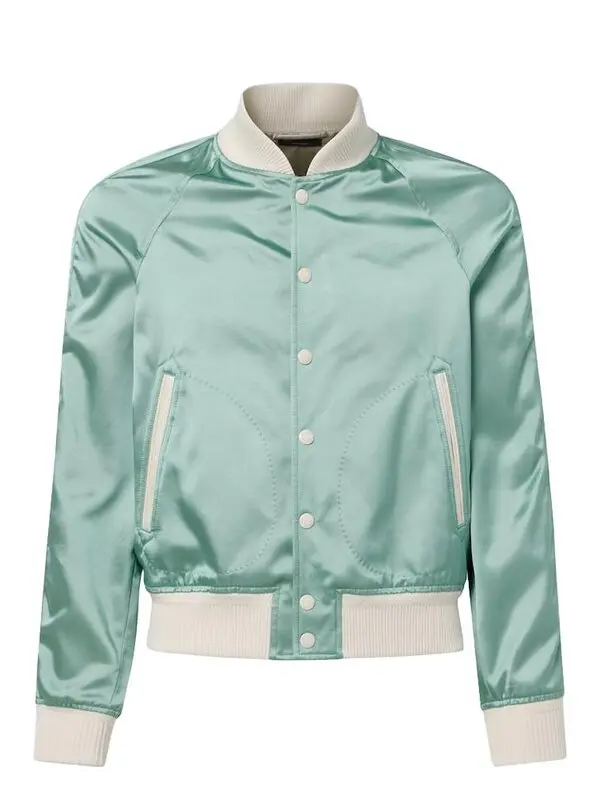 TOM FORD Satin Bomber Jacket - Green