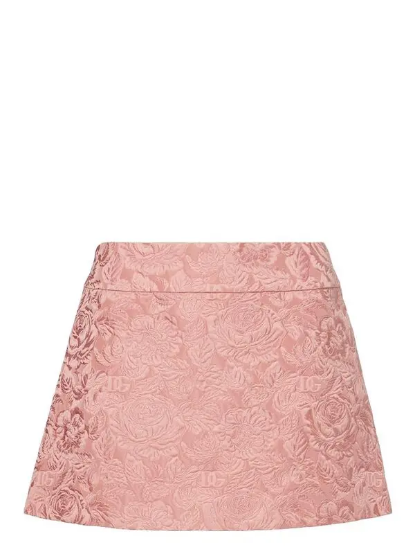 Dolce & Gabbana Floral Jacquard Mini Skirt - Pink
