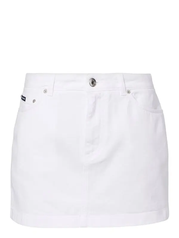 Dolce & Gabbana Denim Mini Skirt - White