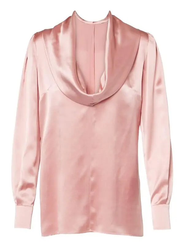 Dolce & Gabbana Draped Silk Satin Blouse - Pink