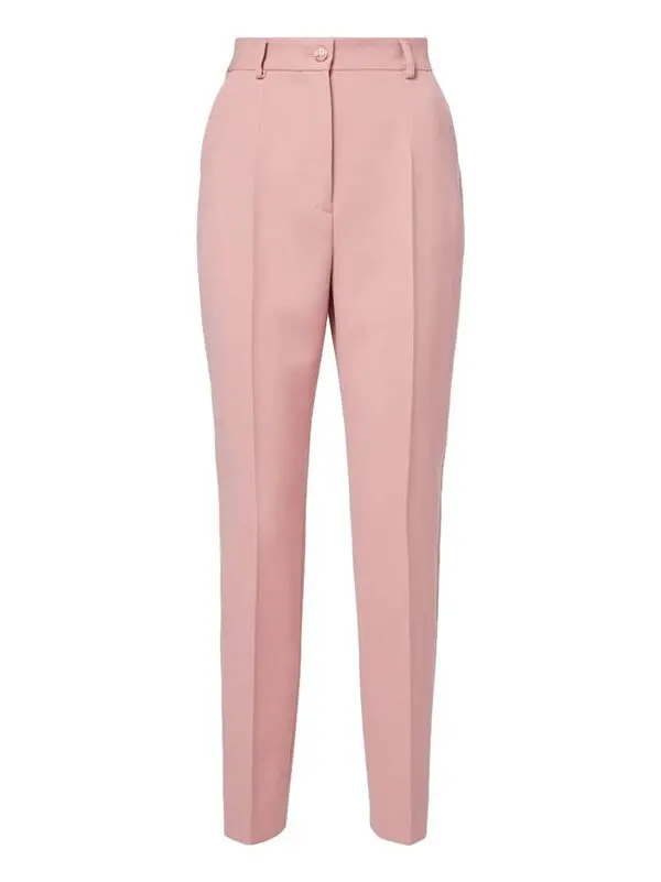 Dolce & Gabbana Virgin Wool Slim Pants - Pink