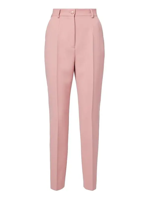 Dolce & Gabbana Virgin Wool Slim Pants - Pink