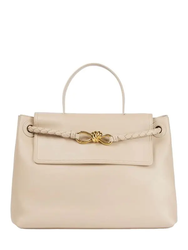 Bottega Veneta Ciao Ciao Knot Medium Leather Tote - Beige