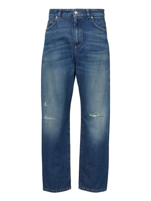 Dolce & Gabbana Distressed Straight Jeans - Blue