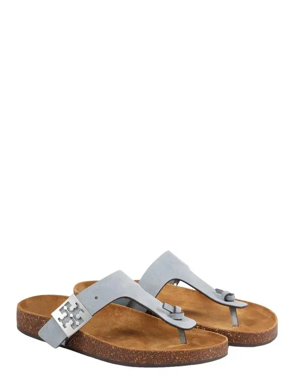 Tory Burch Mellow Suede Thong Sandals - Blue
