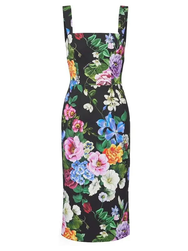 Dolce & Gabbana Floral Cotton-blend Midi Dress - Multicoloured