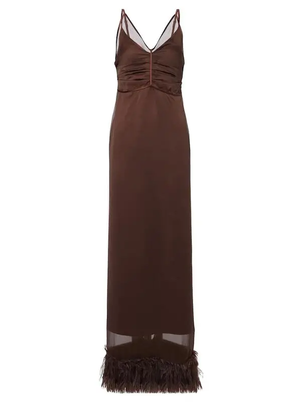 JACQUES WEI Layered Slip Dress - Brown