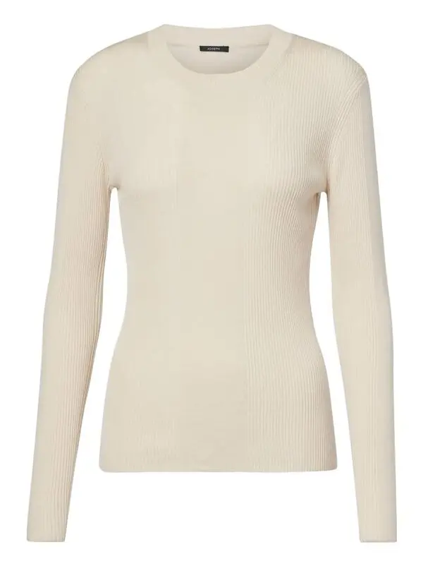 JOSEPH Ribbed Merino Wool Sweater - Beige