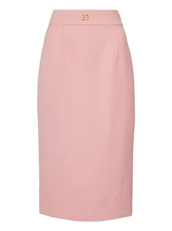 Dolce & Gabbana Dg Virgin Wool Pencil Skirt - Pink