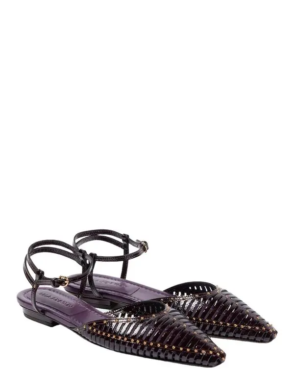Ulla Johnson Violette Patent Leather Flats - Purple