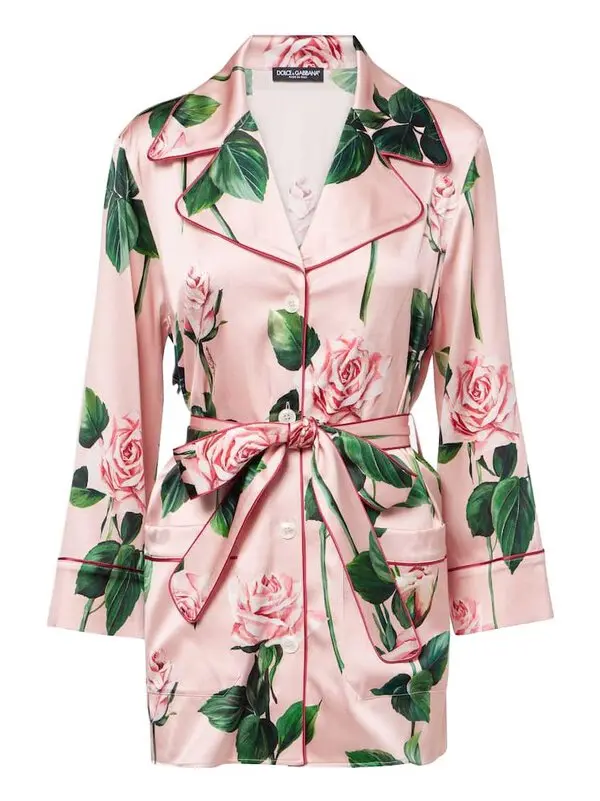 Dolce & Gabbana Floral Silk-blend Blouse - Pink