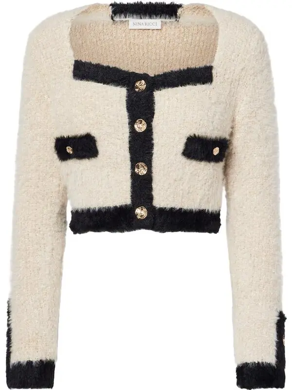 Nina Ricci Lamé Cardigan - Beige