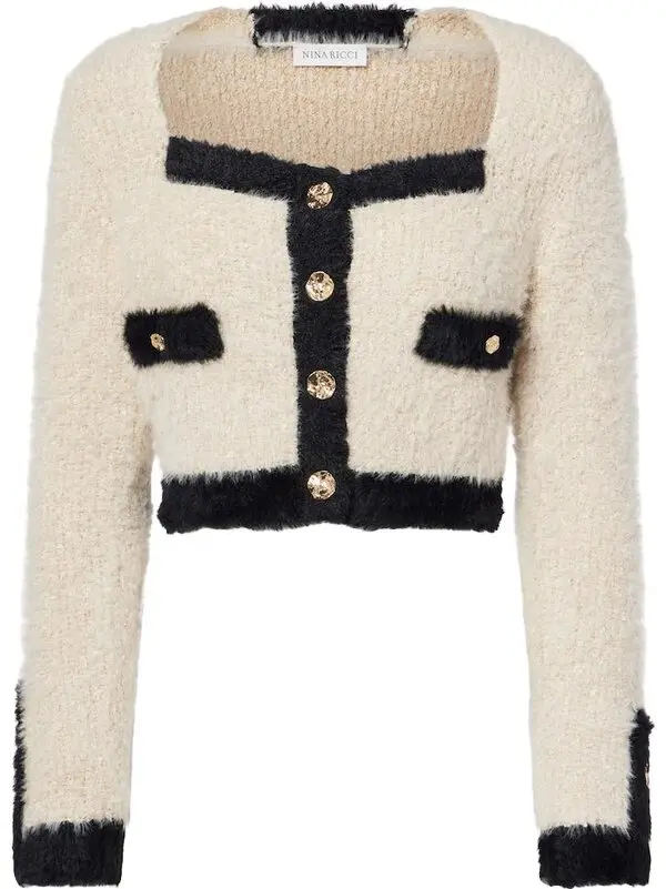 Nina Ricci Lamé Cardigan - Beige