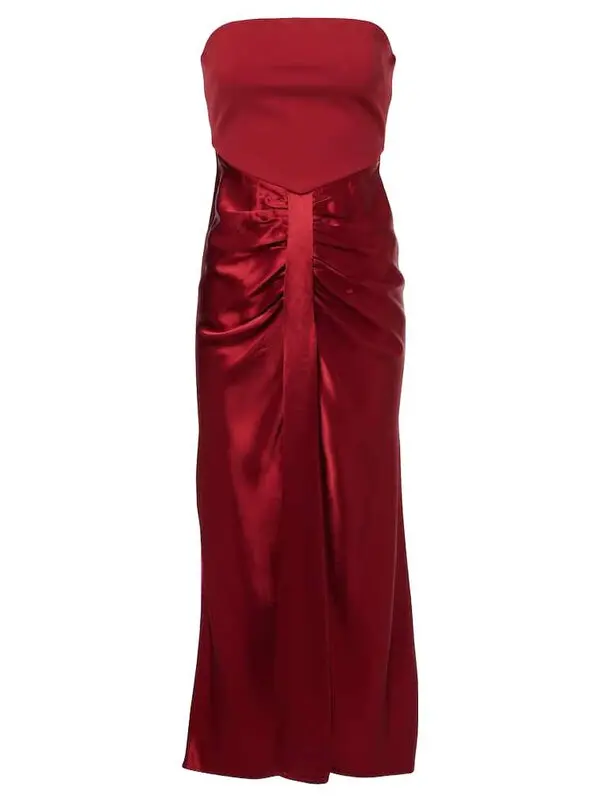 Staud Wayfaring Ruched Gown - Red