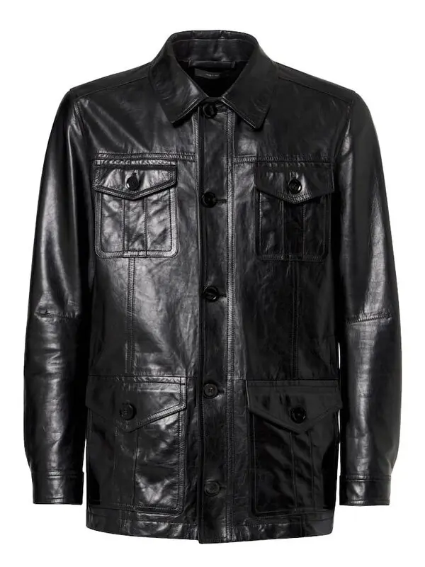 TOM FORD Leather Field Jacket - Black