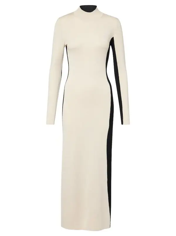 JOSEPH Knitted Wool And Silk Maxi Dress - Beige