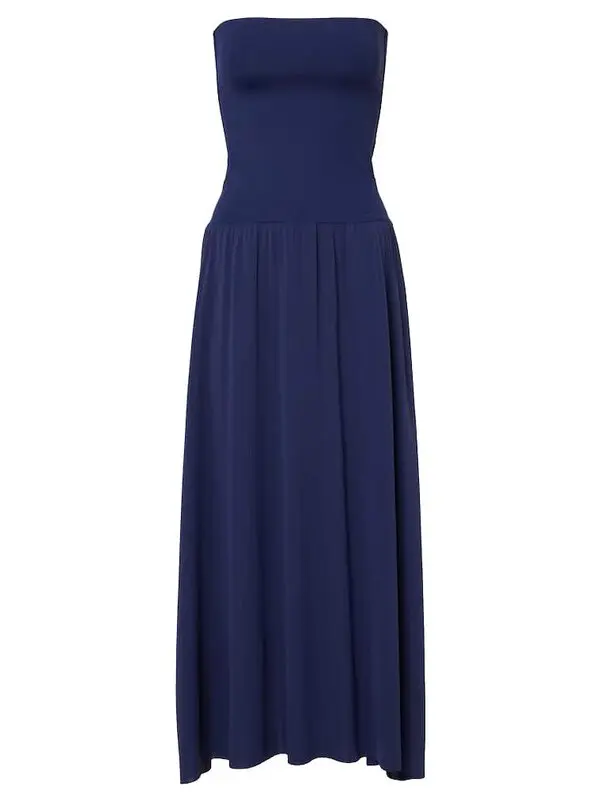 ERES Oda Jersey And Crêpe Jersey Maxi Dress - Blue