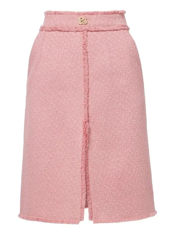 Dolce & Gabbana Dg Wool-blend Skirt - Pink