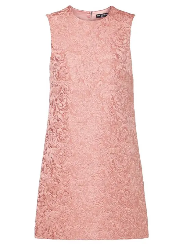 Dolce & Gabbana Floral Matelassé Jacquard Minidress - Pink