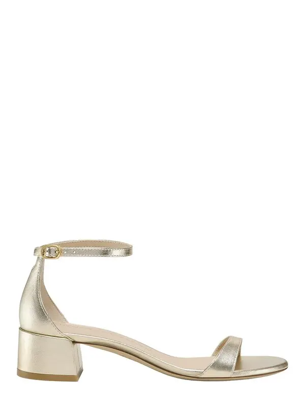 STUART WEITZMAN Nudist Metallic Sandals - Light Gold