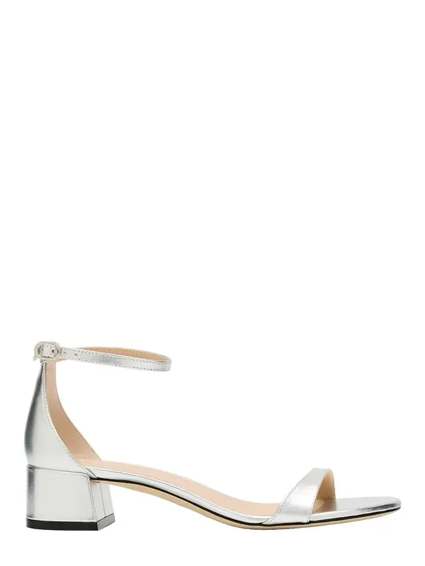 STUART WEITZMAN Nudist Metallic Sandals - Silver