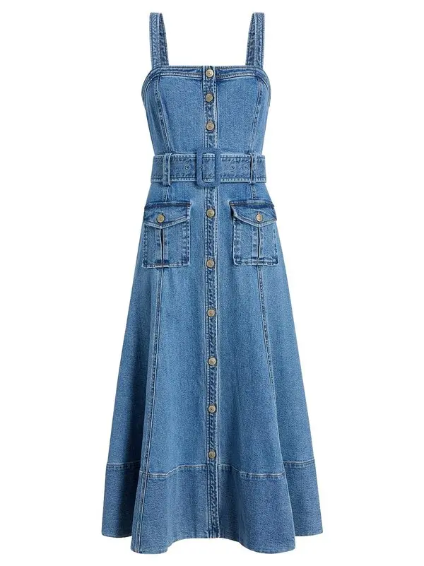 Cinq À Sept Vega Denim Midi Dress - Blue Haze