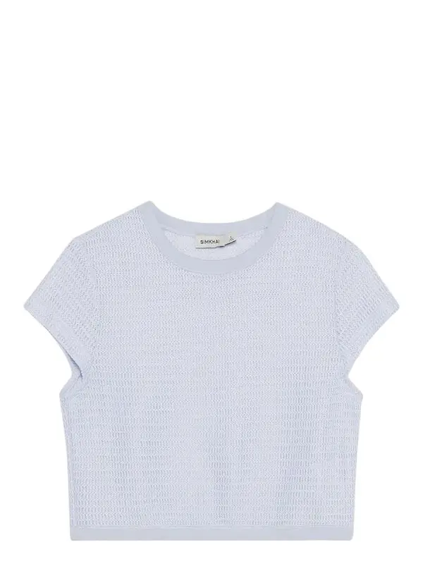 Simkhai Lidie Knit Crop Top - Periwinkle Sky