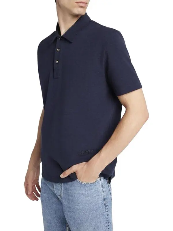 Bottega Veneta Apos;s Chine Pique Polo Shirt - Blue
