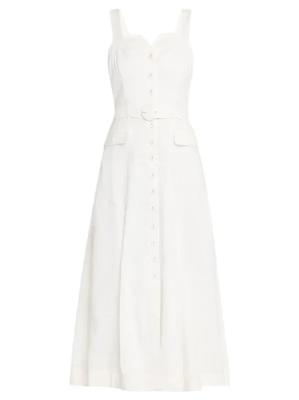LA LIGNE Desi Belted Shirtdress - Ivory