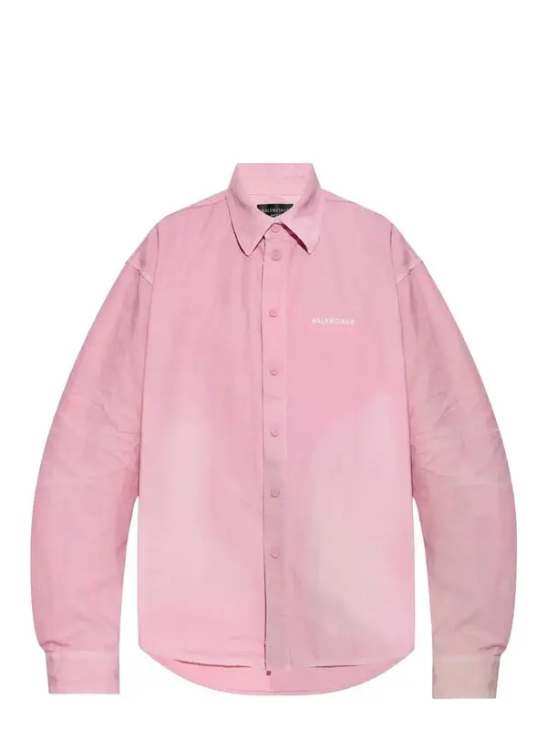 Balenciaga Logo-embroidered Shirt - Pink