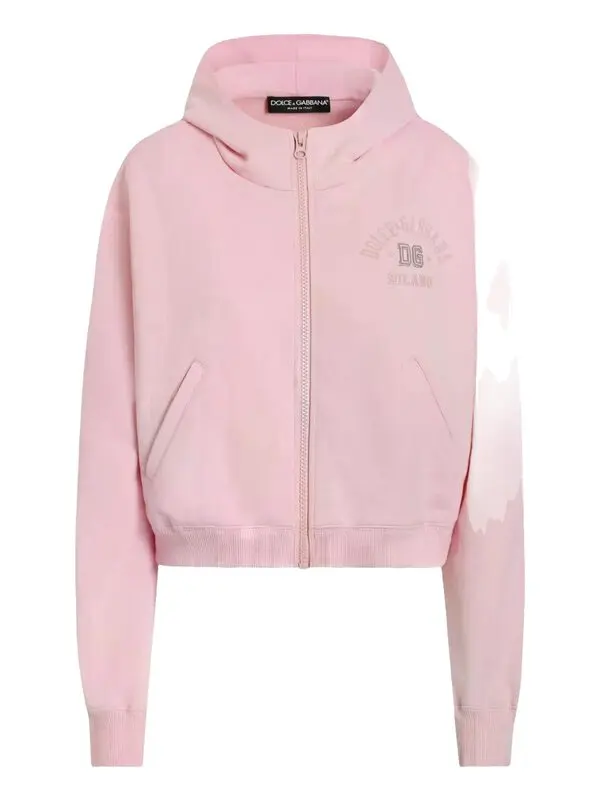 Dolce & Gabbana Logo-embroidered Hoodie - Pink