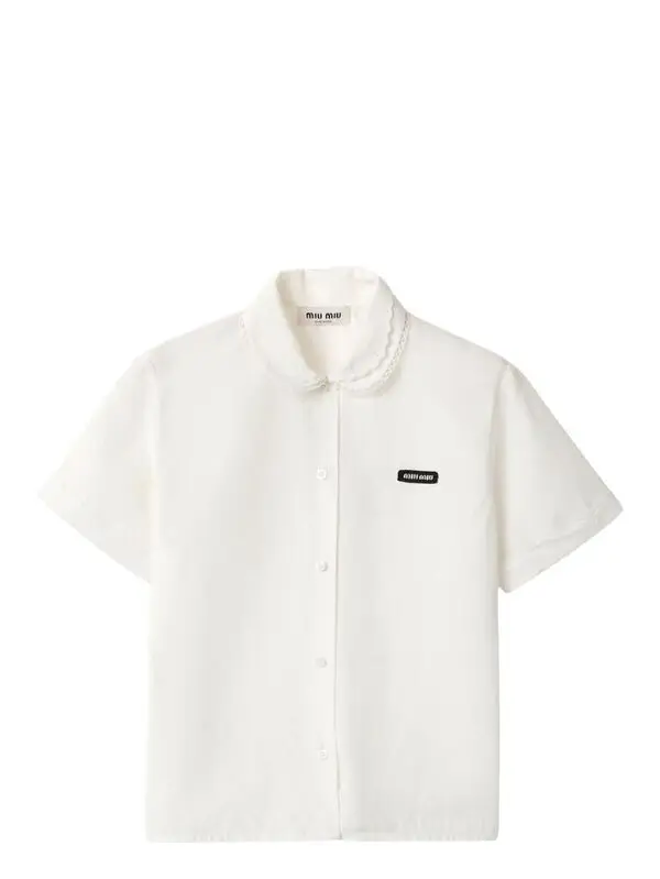Miu Miu Slubbed Poplin Shirt - White