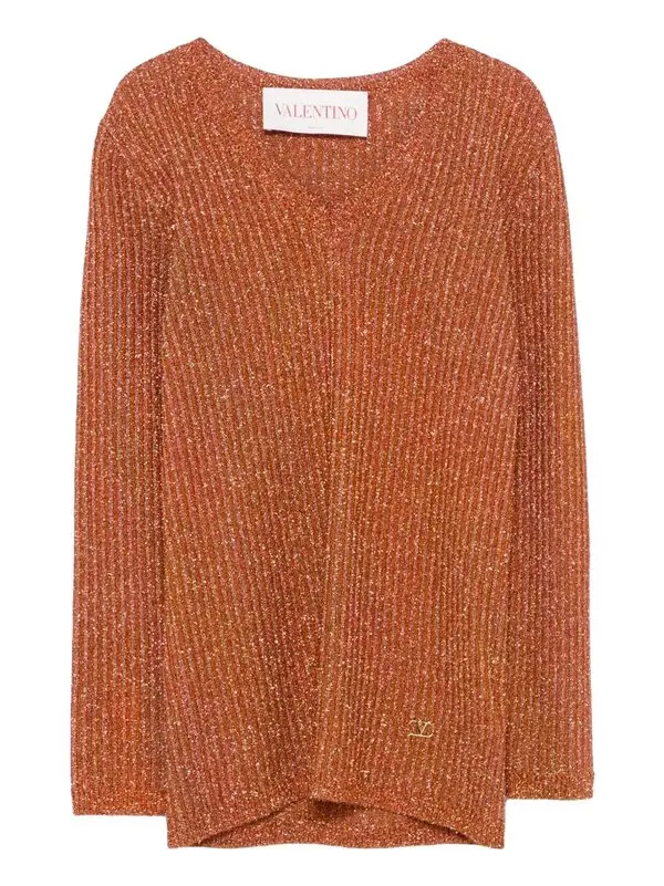 Valentino Garavani Lurex Sweater - Orange