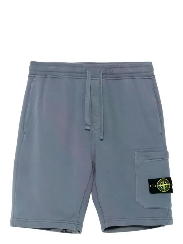 Stone Island Garment-dyed Jersey Shorts - Blue