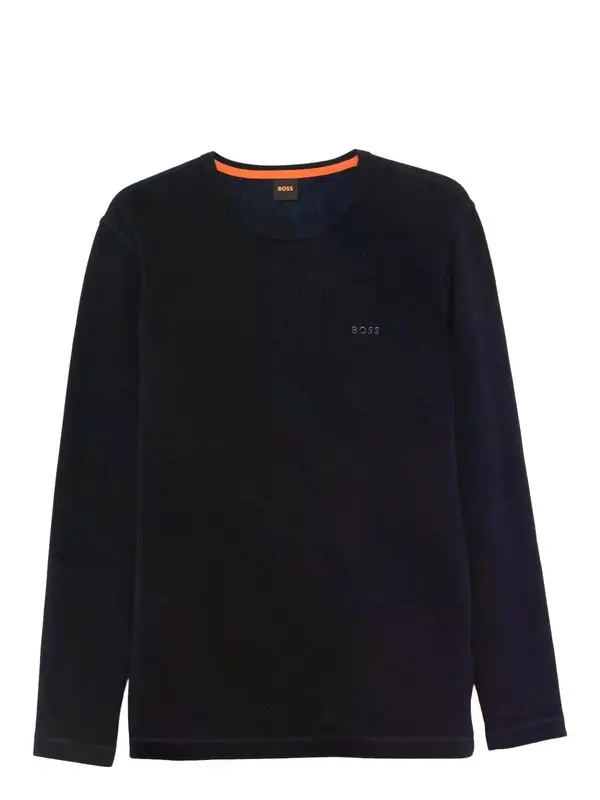 BOSS Logo-embroidered Sweater - Blue