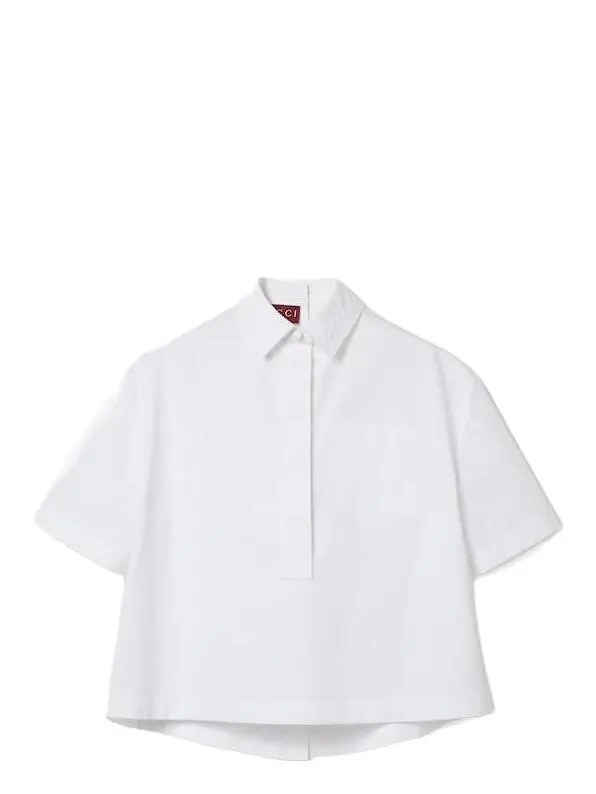 Gucci Embossed Cotton Poplin Shirt - White
