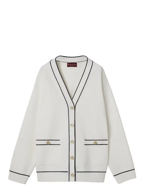 Gucci Fine Wool Cardigan - White