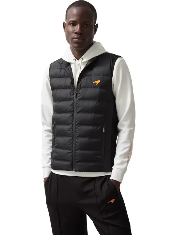 REISS X Mclaren F1 Team Foster Quilted Logo Gilet - Black