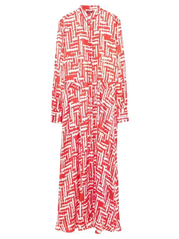Kiton Geometric-print Maxi Dress - Red