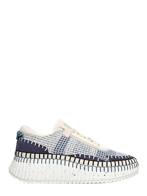 Chloé Nama Mixed-material Trainers - Blue Other